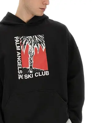 Palm Angels Palm Ski Club Printed Hoodie - Black