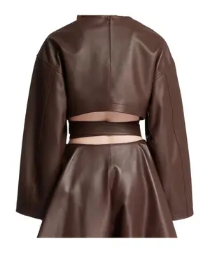 Alaïa Belted Leather Top