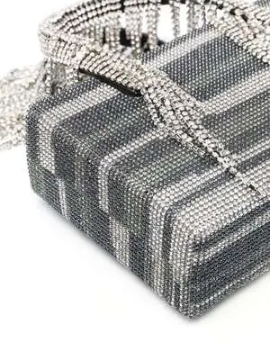 Kara Embellished Fringed Top Handle Bag - Gray