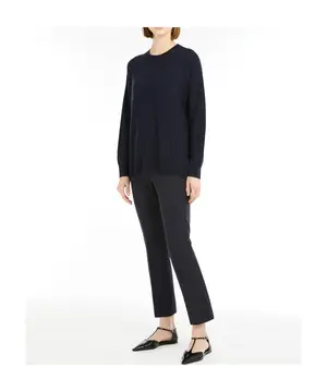 Max Mara Verona Crewneck Long-sleeved Jumper - Blue