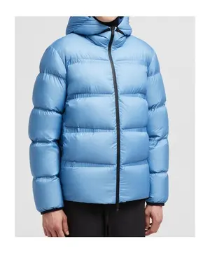 Moncler Masac Zip-up Short Puffer Jacket - Light Blue