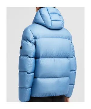 Moncler Masac Zip-up Short Puffer Jacket - Light Blue