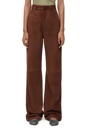 Loewe High Waisted Suede Trousers