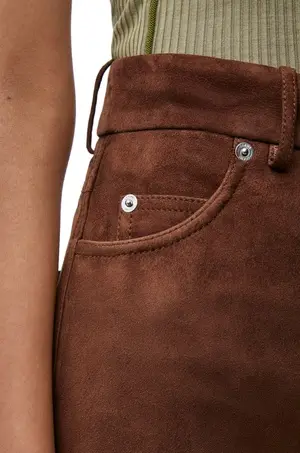 Loewe High Waisted Suede Trousers