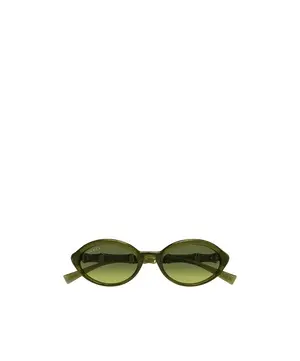 Gucci Oval Frame Sunglasses - Green