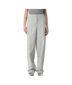 Patrizia Pepe Straight-leg Pleated Trousers - Gray