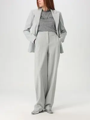 Patrizia Pepe Straight-leg Pleated Trousers - Gray