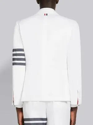 Thom Browne Striped Single-breasted Blazer - White