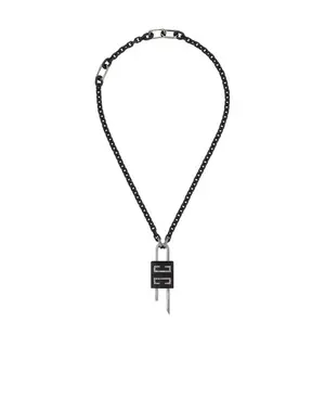 Givenchy Small Lock Necklace With Crystals - Black