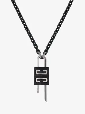 Givenchy Small Lock Necklace With Crystals