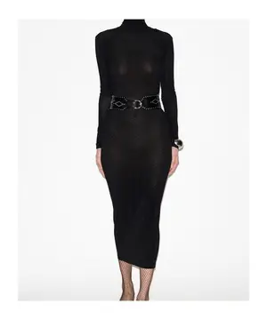 Isabel Marant Étoile Semi-sheer High-neck Long-sleeved Dress