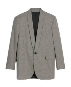 Celine Houndstooth Wool Blend Blazer
