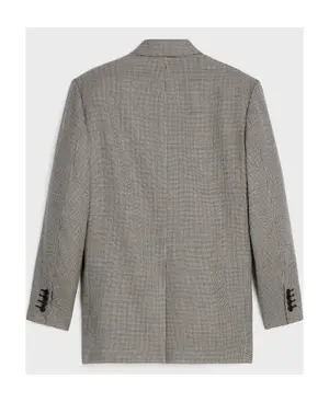 Celine Houndstooth Wool Blend Blazer