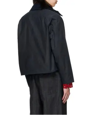Barbour Spey Slim Waxed Jacket - Navy