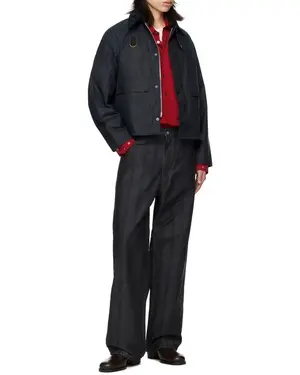 Barbour Spey Slim Waxed Jacket - Navy