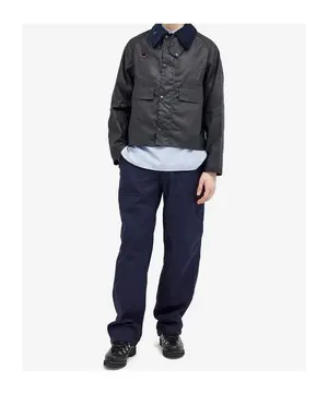 Barbour Spey Slim Waxed Jacket - Navy