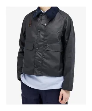 Barbour Spey Slim Waxed Jacket - Navy
