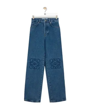 Loewe Anagram Embroidered Jeans - Blue