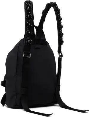 Simone Rocha Beaded Flower Embellished Backpack