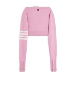 Thom Browne 4-bar Striped Zipped Crossbody Bag - Pink