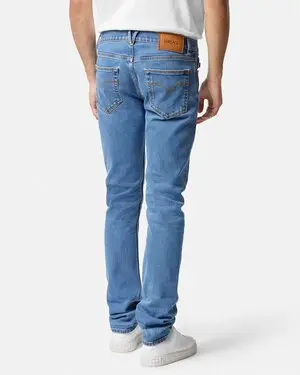 Versace Medusa Biggie Logo Patch Denim Jeans