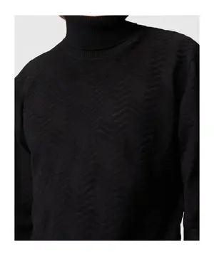 Missoni Chevron Pattern Turtleneck Pullover - Black