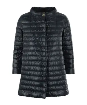 Herno Quilted Down Jacket With Concealed Snap Closure - Black
