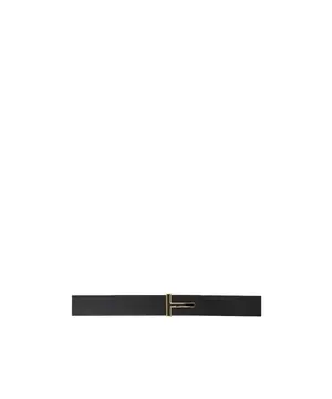 TOM FORD Grained Leather Buckle T-belt - Black