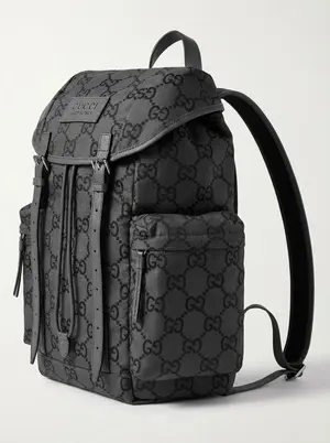 Gucci Gg Monogram Backpack - Gray