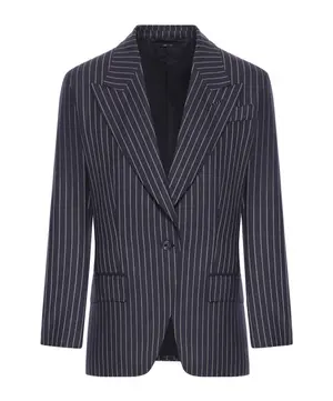 TOM FORD Pinstripe Single-breasted Blazer - Black