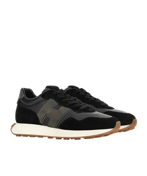 Hogan H601 Suede And Nappa Leather Sneakers - Black