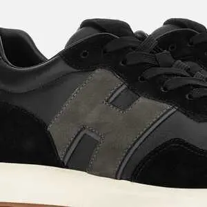 Hogan H601 Suede And Nappa Leather Sneakers - Black