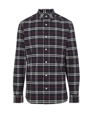 Burberry Checkered Shirt - Black