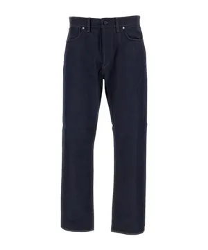 Stone Island Logo Embroidered Straight-leg Jeans - Black