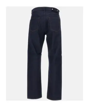 Stone Island Logo Embroidered Straight-leg Jeans - Black