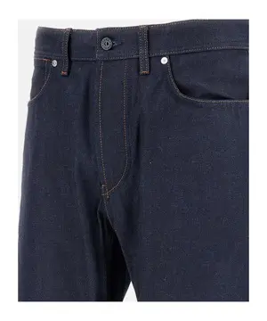 Stone Island Logo Embroidered Straight-leg Jeans - Black