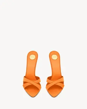 Saint Laurent Kirat Open Toe Stiletto Heeled Sandals - Orange