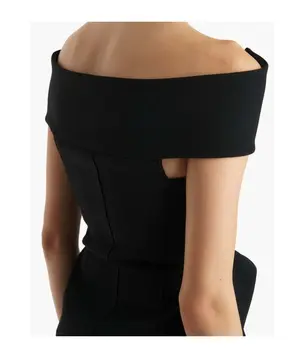 Khaite Off-the-shoulder Asymmetrical Top With Cutout Details - Black