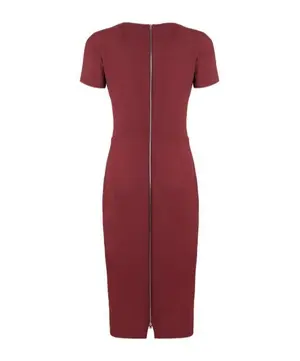 Victoria Beckham Dart Detailed Crepe Midi Dress - Red