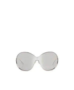 Alaïa Oversized Shield Frame Sunglasses - Silver