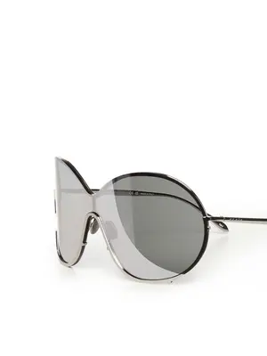 Alaïa Oversized Shield Frame Sunglasses - Silver