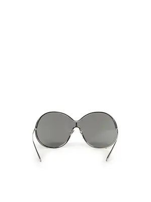 Alaïa Oversized Shield Frame Sunglasses - Silver