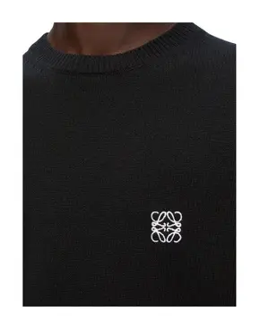 Loewe Anagram Embroidered Crewneck Jumper - Black