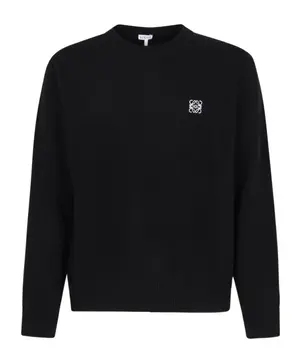 Loewe Anagram Embroidered Crewneck Jumper - Black