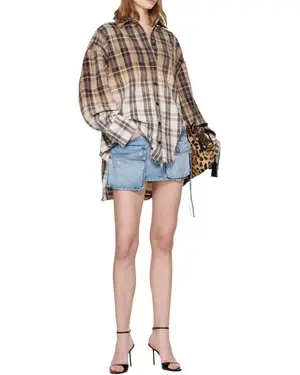 Attico The Mini Denim Skirt - Nude