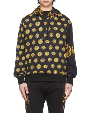 Versace V-emblem Regalia Baroque-print Long-sleeve Hoodie
