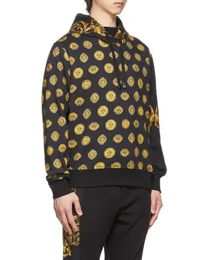Versace V-emblem Regalia Baroque-print Long-sleeve Hoodie