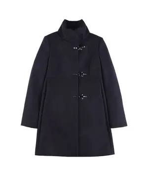 FAY High-neck Peacoat With Buckle Detail - Blue