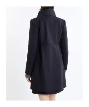 FAY High-neck Peacoat With Buckle Detail - Blue