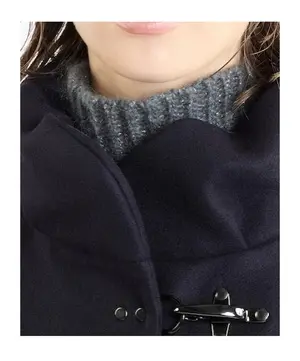 FAY High-neck Peacoat With Buckle Detail - Blue